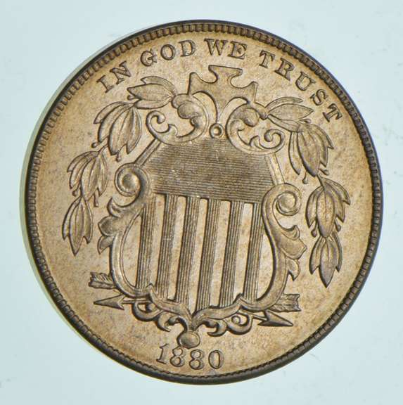1880 Shield Nickel - Extremely Low Mintage - U.S. Auction Brokers