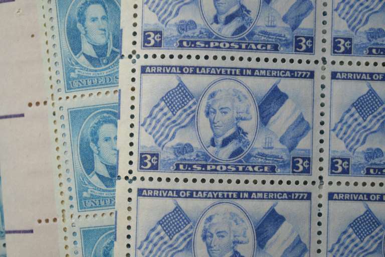 30 Mint 3 Cent US Comm Stamp Sheets 1940-50 Era - U.S. Auction Brokers