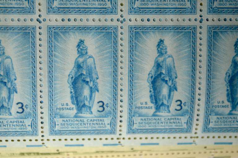 30 Mint 3 Cent US Comm Stamp Sheets 1940-50 Era - U.S. Auction Brokers