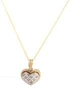 14kt Yellow gold Dadwani diamond heart shaped pendant on chain - U.S ...
