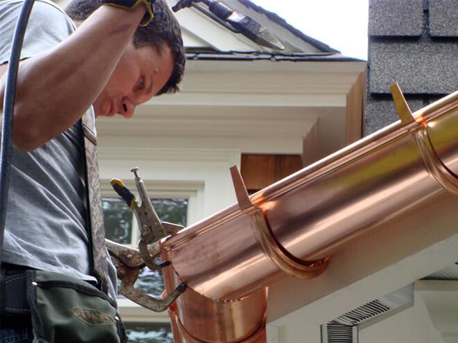 Cost To Install Copper Gutter Estimates Prices Contractors HomesAce