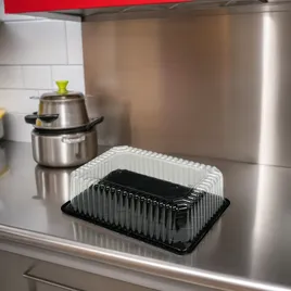 1/4 Sheet Cake Container & Lid Combo With Dome Lid 4.75 IN Plastic Deep ...