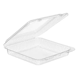 Essentials Take-Out Container Hinged With Dome Lid 7X7X1 IN RPET Clear ...