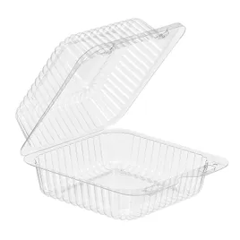 Essentials Take-Out Container Hinged With Dome Lid 5X5X3 IN RPET Clear ...