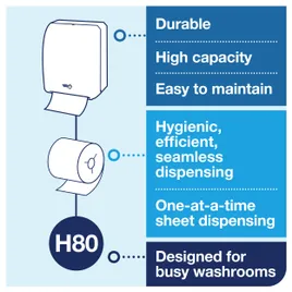 Tork Controlled® Roll Paper Towel H80 8IN X630FT White Standard Roll Y ...