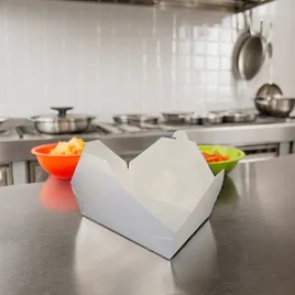 Bio-Pak® Take-Out Box Fold-Top 8.4375X6.1875X1.875 IN Paper White ...
