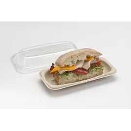 Hoagie & Sub Take-Out Container Base 8X4 IN Pulp Fiber Kraft Rectangle ...