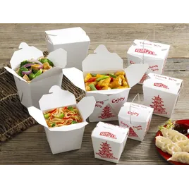 Fold-Pak® Food Pail 8 OZ 3X3X2.5 IN Paper White Square Without Handle ...