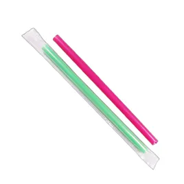 Colossal & Boba Straw 0.394X9 IN Plastic Assorted Cello Wrapped ...