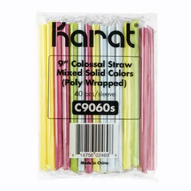 Colossal & Boba Straw 0.394X9 IN Plastic Assorted Cello Wrapped ...
