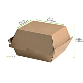 Take-Out Box Hinged With Dome Lid 5.7X5.3X3.2 IN Corrugated Paperboard ...