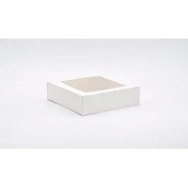 Pie Box 9X9X2.5 IN Paperboard White Square 4 Corner Beers 1-Piece ...