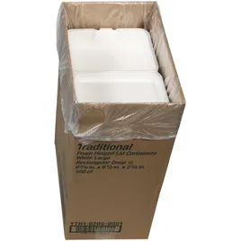 Take-Out Container Hinged With Dome Lid 9.2X6.5X2.8 IN Polystyrene Foam ...