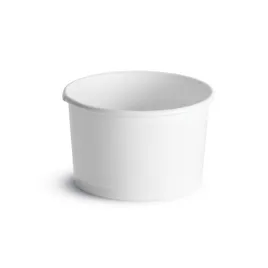Food Container Base 8-10 OZ Single Wall Poly-Coated Paper White Round ...