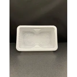 Meat Tray 10.69X6.72X3 IN 1 Compartment PP White Rectangle Barrier 2688 ...