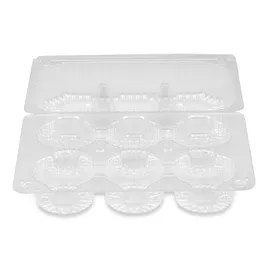 Muffin Cupcake Container 9X6.5X3.125 IN 6 Compartment Clear 350/Case ...