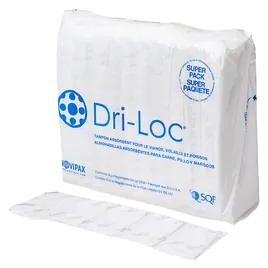 Dri-Loc® Meat Pad 4.75X6.5 IN Plastic Cellulose White Rectangle ...