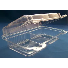 Bakery Hinged Container With Dome Lid 2 Compartment OPS Clear Shallow ...