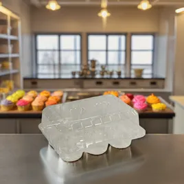 Cupcake Hinged Container With Dome Lid 9.375X6.75X4 IN 6 Compartment ...