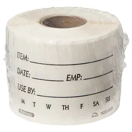 Item Date Use By Food Rotation Label 2X3 IN White Rectangle Dissolvable ...