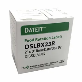 Item Date Use By Food Rotation Label 2X3 IN White Rectangle Dissolvable ...