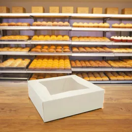 Cake Box 8X5.75X2.5 IN Paperboard White Rectangle 4 Corner Beers 1 ...