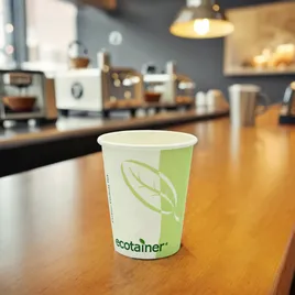 ecotainer Hot Cup 8 OZ Paper PLA White Green 1000/Case | Imperial Dade