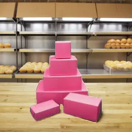 Bakery Box 10X10X5 IN Pink Square 100/Case | Imperial Dade