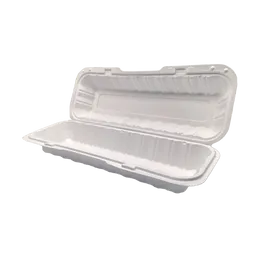 Pebble Box Take-Out Container Hinged 13.23X4.72X3.31 IN PP White ...