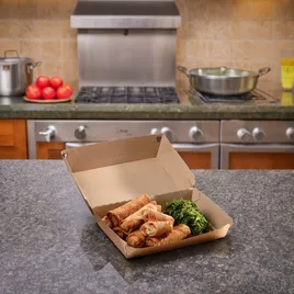 Take-Out Box Hinged With Dome Lid 9X6.50X3 IN Corrugated Cardboard ...