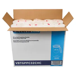 Victoria Bay Deli Container Base & Lid Combo 32 OZ PP Clear Round Heavy ...