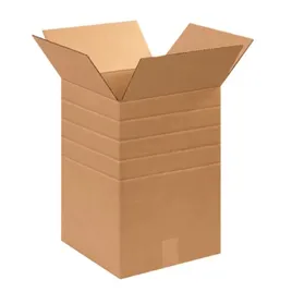 Box 16X16X16 IN Kraft Corrugated Cardboard Variable Depth (10-12-14-16 ...