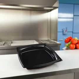 Take-Out Container Base 9X9 IN Plastic Black 400/Case | Imperial Dade