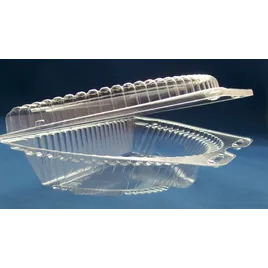 Half Pie Hinged Container With Dome Lid 9 IN OPS Clear 250/Case ...