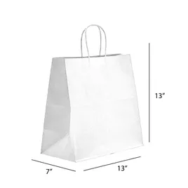 Shopper Bag 13X7X13 IN White With Cord Handle Closure 250/Case ...