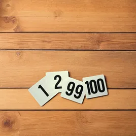 Table Numbers 4X3.75 IN Plastic Black White 100/Pack | Imperial Dade