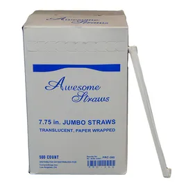 Jumbo Straw 7.75 IN Clear Wrapped 500/Box | Imperial Dade