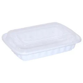 Take-Out Container Base & Lid Combo With Dome Lid 28 OZ PP White Clear ...
