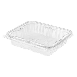 Safe-T-Fresh® Deli Container Hinged With Flat Lid 35 OZ RPET Clear Rectangle 150/Case | Imperial ...