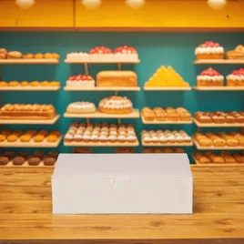 Bakery Box 11X7.25X3 IN Clay-Coated Kraft Board White Kraft Rectangle ...