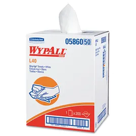 WypAll® L40 Bath Towel 19.5X42 IN White HydroKnit Pop-Up Disposable 200 ...