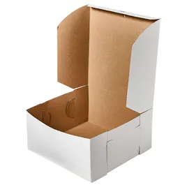 Easy Lock Cake Box 10X10X5 IN SUS Paperboard CRB White Square Lock ...