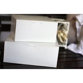 Bakery Box 10X10X5.5 IN Clay-Coated Kraft Board White Kraft Square Lock ...