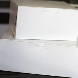 Bakery Box 10X10X5.5 IN Clay-Coated Kraft Board White Kraft Square Lock ...