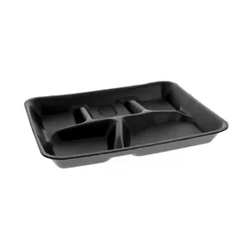 Cafeteria & School Lunch Tray 8.25X10.25X1 IN 5 Compartment Polystyrene ...