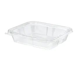 Safe-T-Fresh® Deli Container Hinged With Flat Lid 35 OZ RPET Clear ...