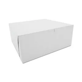 Bakery Box 12X12X5 IN Clay-Coated Kraft Board White Kraft Square Lock ...
