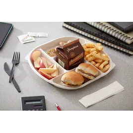 Cafeteria & School Lunch Tray 10.5X1 IN 5 Compartment Molded Fiber ...