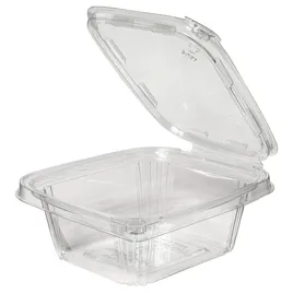Deli Container Hinged With Flat Lid 12 OZ RPET Clear Rectangle Tamper ...