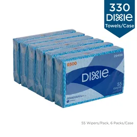 Dixie® Dine-A-Wipe Cleaning Wipe 14X21 IN 1 PLY White Blue 1/4 Fold ...